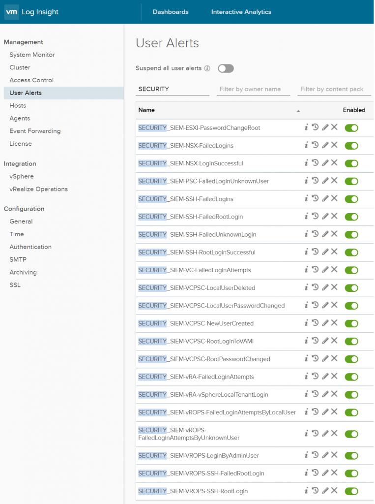 vRLI – Using Log Insight for SIEM (Security Incident and Event Management) monitoring / alerting ...