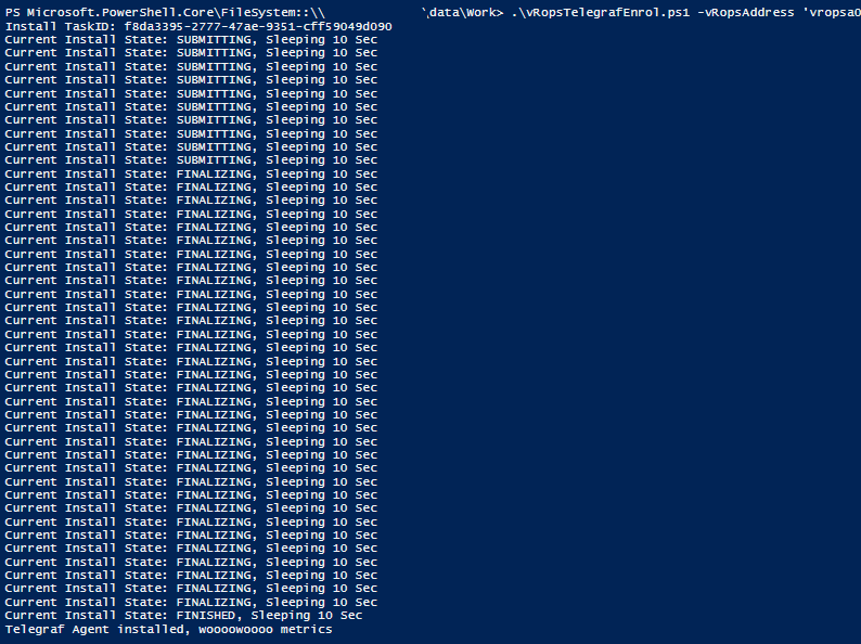 vRops – Telegraf enrol through suite-api | vMan